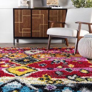 nuLOOM Alane Moroccan Tassel Shaggy Area Rug, 8x10, Multi