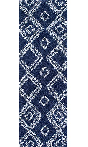 nuLOOM Iola Geometric Shag Area Rug, 8x10, Blue