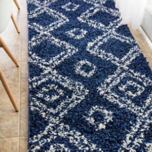 nuLOOM Iola Geometric Shag Area Rug, 8x10, Blue