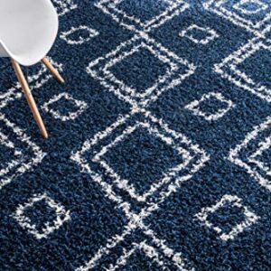 nuLOOM Iola Geometric Shag Area Rug, 8x10, Blue