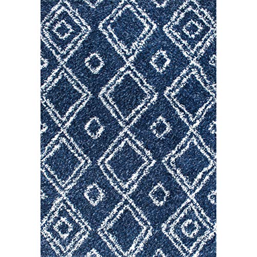 nuLOOM Iola Geometric Shag Area Rug, 8x10, Blue