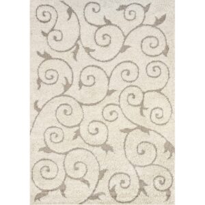 nuLOOM Maisha Contemporary Shag Area Rug, 8x10, Cream