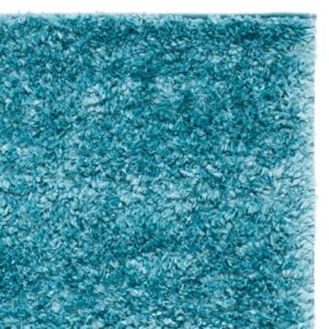 SAFAVIEH August Shag Collection Area Rug - 8' x 10', Turquoise, Solid Design, Non-Shedding & Easy Care, 1.2-inch Thick Ideal for High Traffic Areas in Living Room, Bedroom (AUG900K)