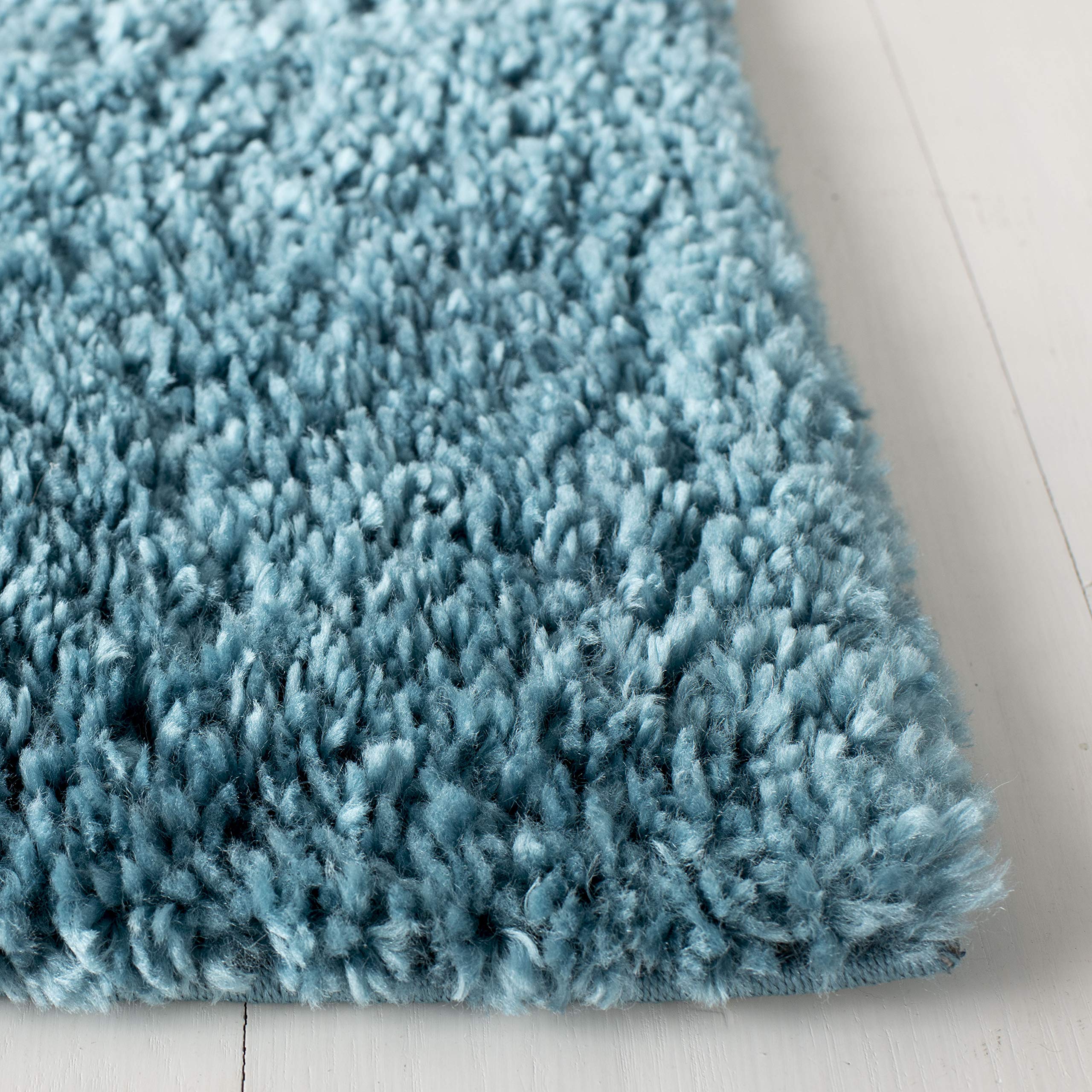 SAFAVIEH August Shag Collection Area Rug - 8' x 10', Turquoise, Solid Design, Non-Shedding & Easy Care, 1.2-inch Thick Ideal for High Traffic Areas in Living Room, Bedroom (AUG900K)