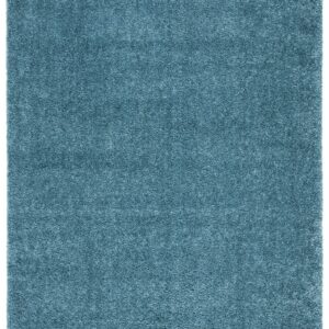 SAFAVIEH August Shag Collection Area Rug - 8' x 10', Turquoise, Solid Design, Non-Shedding & Easy Care, 1.2-inch Thick Ideal for High Traffic Areas in Living Room, Bedroom (AUG900K)