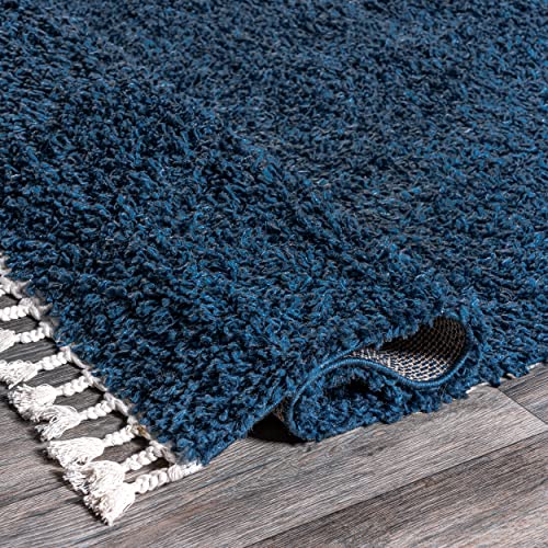 nuLOOM Neva Modern Tasseled Shag Area Rug, 7x9, Blue