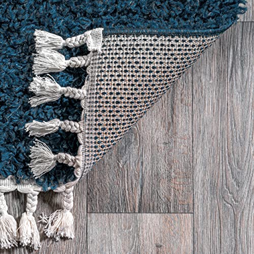 nuLOOM Neva Modern Tasseled Shag Area Rug, 7x9, Blue