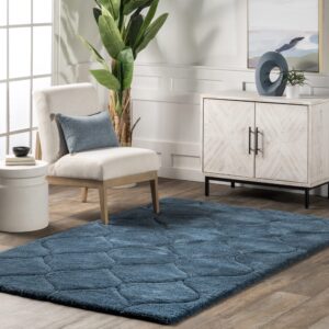 nuloom elsie contemporary shag area rug, 8x10, teal