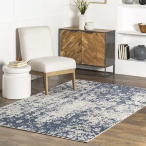 nuloom deedra modern abstract area rug - 8x10 area rug modern/contemporary blue/ivory rugs for living room bedroom dining room kitchen