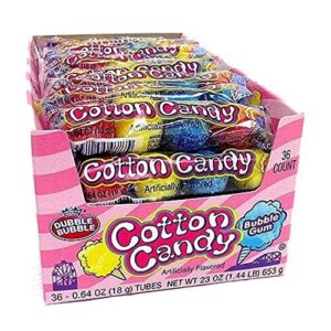 dubble bubble cotton candy bubble gum 4 pieces per sleeve - 36 count