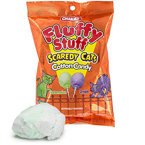 Halloween Cotton Candy, Assorted Fruit Flavored Candy, Goody Bag Fillers for Boys or Girls, 2.1 oz, 2 Pack