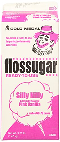 Gold Medal 3202 Pink Vanilla Flossugar, 1/2 Gallon Carton