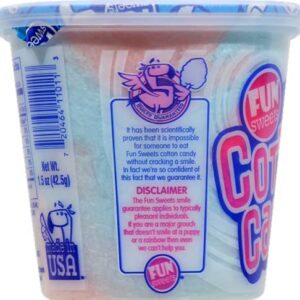 Fun Sweets Cotton Candy Classic - Cup, 1.5 Ounce, 1 Count (SUGAR CANDY - REGULAR SIZE)