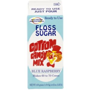 Concession Essentials Cotton Candy Floss Sugar -2pk- Blue Raspberry and Pink Vanilla Flavor One Of Each (3.25lb Total )