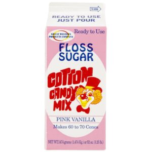 Concession Essentials Cotton Candy Floss Sugar -2pk- Blue Raspberry and Pink Vanilla Flavor One Of Each (3.25lb Total )