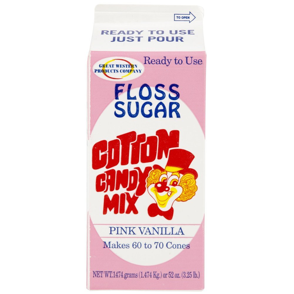 Concession Essentials Cotton Candy Floss Sugar -2pk- Blue Raspberry and Pink Vanilla Flavor One Of Each (3.25lb Total )