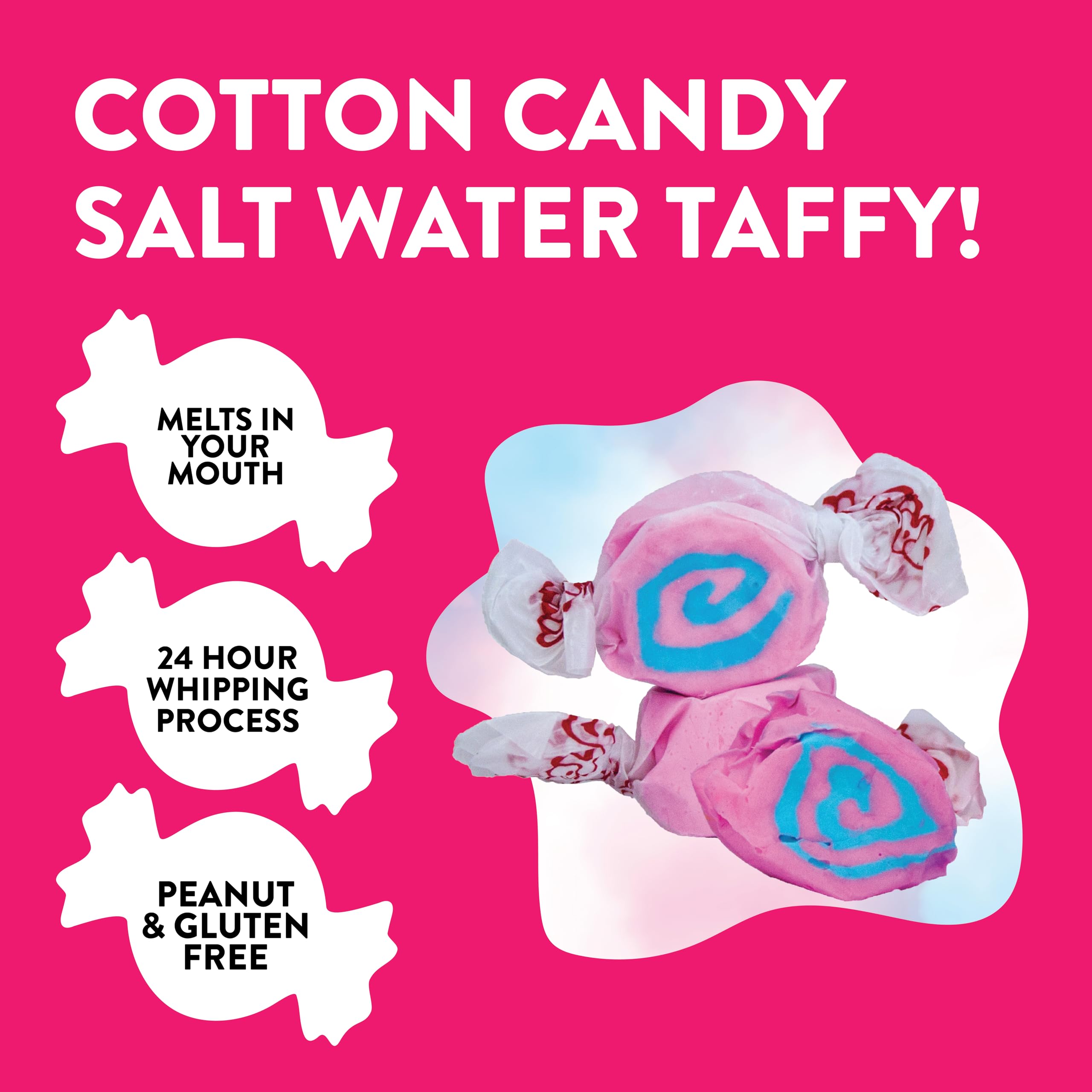 Taffy Town Saltwater Taffy, Cotton Candy, 2.5Lb