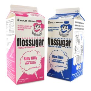 Gold Medal Variety Candy Flossugar (Blue Raspberry and Pink Vanilla) , 52 oz - 1/2 Gallon, 2 Pack