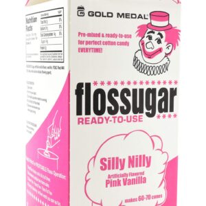 Gold Medal Variety Candy Flossugar (Blue Raspberry and Pink Vanilla) , 52 oz - 1/2 Gallon, 2 Pack