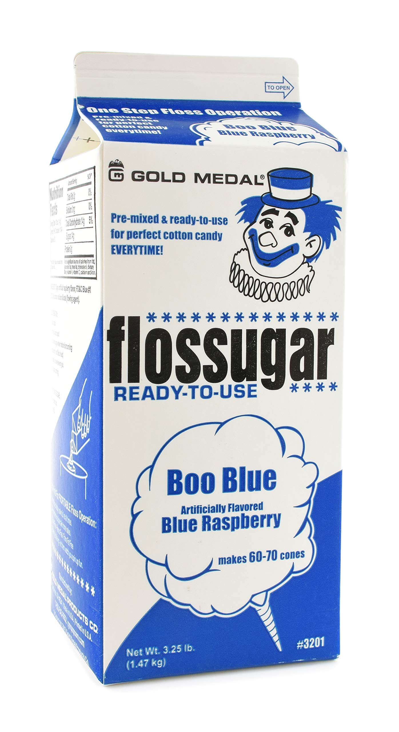 Gold Medal Variety Candy Flossugar (Blue Raspberry and Pink Vanilla) , 52 oz - 1/2 Gallon, 2 Pack