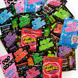 Pop Rocks Candy Ultimate 9 Flavor Assortment Bulk - Strawberry, Cherry, Tropical Punch, Watermelon, Blue Raspberry, Bubble Gum, Cotton Candy, Grape, Green Apple 18 Packs Total With Licensed Sticker