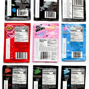 Pop Rocks Candy Ultimate 9 Flavor Assortment Bulk - Strawberry, Cherry, Tropical Punch, Watermelon, Blue Raspberry, Bubble Gum, Cotton Candy, Grape, Green Apple 18 Packs Total With Licensed Sticker