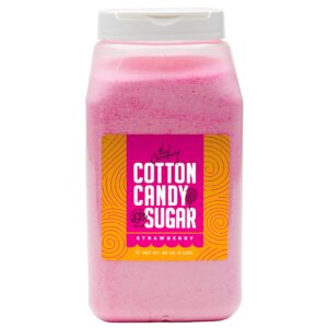 The Candery Cotton Candy Floss Sugar 6lbs 96oz jars- 2 Pack Strawberry and Raspberry