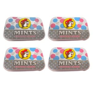 buc-ee's sugar free cotton candy flavored breath mints, gluten free, four tins of 50 mints (200 mints total)