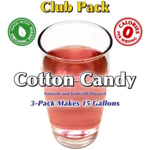 GramZero Cotton Candy Zero Calorie Sugar Free Drink Mix, Great For Nutrition Club Loaded Tea, Stevia Sweetened