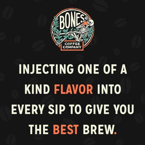 Bones Coffee Company What the Fluff?! Berry Cotton Candy, Low Acid Flavored Coffee Made with Arabica Coffee Beans, Dark Roast Coffee, Coffee Lover Gift Ideas (12 oz)