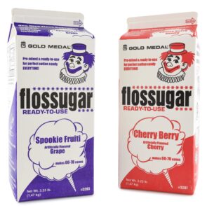 gold medal cotton candy flossugar, grape and cherry, 52 oz - 1/2 gallon, 2 pack