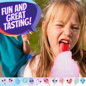 Lupy Lups! Cotton Candy Bags Carnival Desing - Assorted Flavors- Individual Package Big Bulk 0.53 oz each - Pastel Candy for Stocking, Treats, Party Favors, Buffet table Pinata (Carnival 120 Pack)