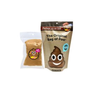 the original bag of poo, poop emoji (brown cotton candy) for novelty poop gag gifts