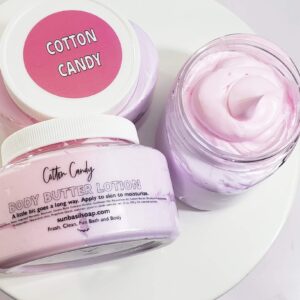 Pink Cotton Candy Whipped Body Butter Lotion. Sweet Skin Cream. Summer Moisturizer. Gift for Her