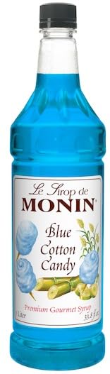 Premium Gourmet Syrup, Blue Cotton Candy and Blue Raspberry, 33.8 Ounce (Pack of 2) - with Make Your Day Stirrer