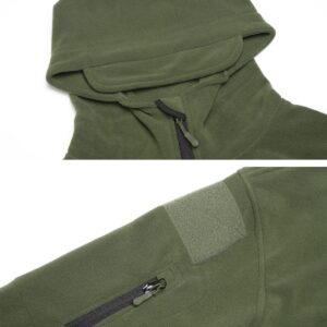 ReFire Gear Men's Warm Military Tactical Sport Fleece Hoodie Jacket,Army Green,XX-Large