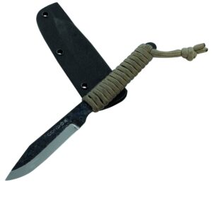 condor tool & knife, bushnecker knife, 2-3/4in blade, paracord handle with sheath