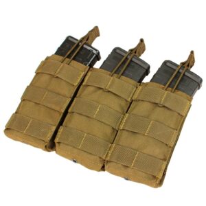 condor elite ma27-498 triple m4/m16 open-top mag pouch coyote brown