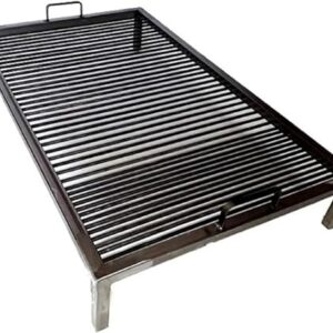 Luxury Argentine Grill + Brazier - Iron Argentina Grill - BBQ Parrilla Asado - Sor Pampa Grill (28 x 2o inches)