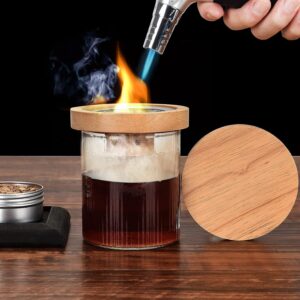 AMESEDAK Cocktail Smoker Kit with Torch, Old Fashioned Bourbon & Drink Smoker Infuser Kit with 4 Flavors Wood Chips for Cocktail, Whiskey, Wine, Bourbon, Gifts for Men,Husband, Dad (No Butane)