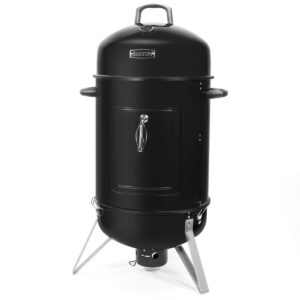 barton vertical 18" charcoal smoker with temperature gauge bbq smoker grill for outdoor cooking grilling