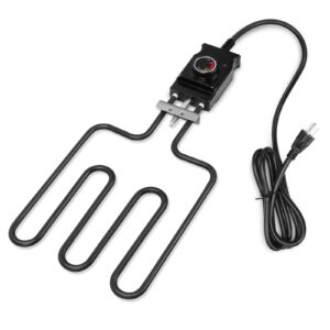 hisencn grill heating element replacement parts for masterbuilt 30-inch electric smokers 20070210/mb20070210, with adjustable thermostat cord controller for most smokers and grills 1500 watt 110 volt