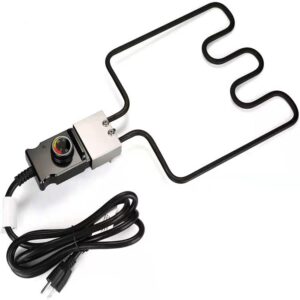 electric smoker grill heating element replacement part with adjustable thermostat controller for masterbuilt smokers & turkey fryers 1500w