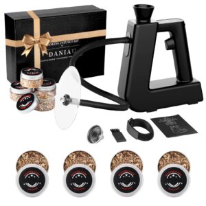 cocktail smoker kit, smoking gun for food, old fashioned cocktail whiskey drink smoker infuser kit, bourbon gifts for father's day (without torch)