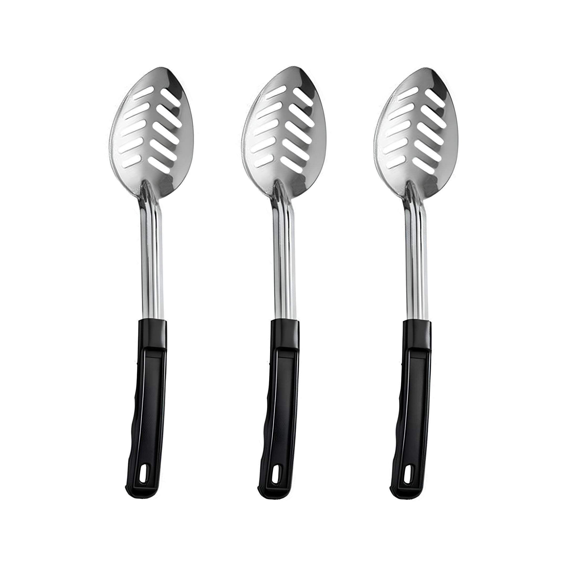 3 Pcs Large Slotted Spoons Stainless Steel, Cooking Spoons, Slotted Spoons for Cooking, 13 inches Metal Slotted Spoons, Slotted Serving Spoons, Kitchen Spoons Set with Coated Handle