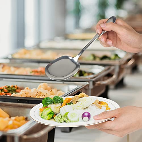 304 Stainless Steel Flatware Serving Utensils, IncludeIncludes 2 Serving Spoons and 2 Slotted Serving Spoons,Serving Spoons Set, Dishwasher Safe (2 Serving Spoons and 2 Slotted Spoons)