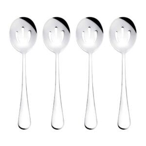 axiaolu serving spoons, 8.7-inch stainless steel buffet slotted serving spoons are used for the basic service of buffet, banquet, cooking kitchen, set of 4