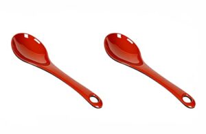 japanbargain 2382, serving spoons japanese soup serving spoons chinese soup serving spoons rice serving spoons table serving spoons, black and red, pack of 4