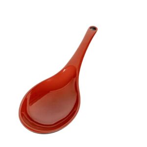 JapanBargain 2382, Serving Spoons Japanese Soup Serving Spoons Chinese Soup Serving Spoons Rice Serving Spoons Table Serving Spoons, Black and Red, Pack of 4