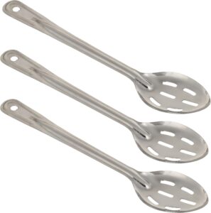 slotted spoon - pack of 3 - stainless serving spoons - perforated buffet spoon